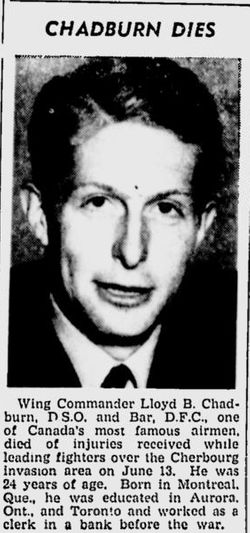 Chadburn, Lloyd Vernon “Chad”. | WW2 Gravestone