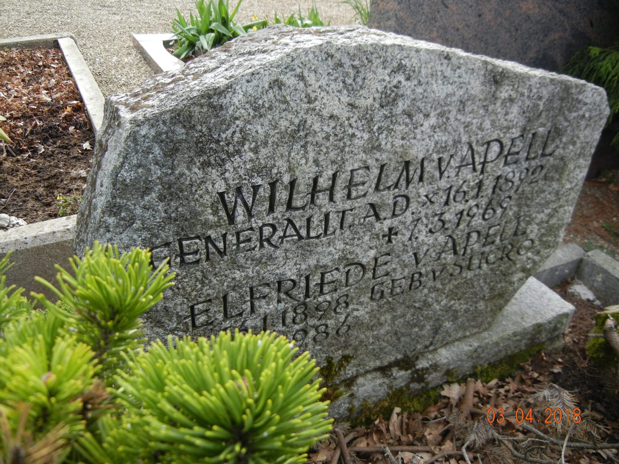 Apell, Wilhelm Heinrich Erwin Adolf Friedrich Martin von. | WW2 Gravestone
