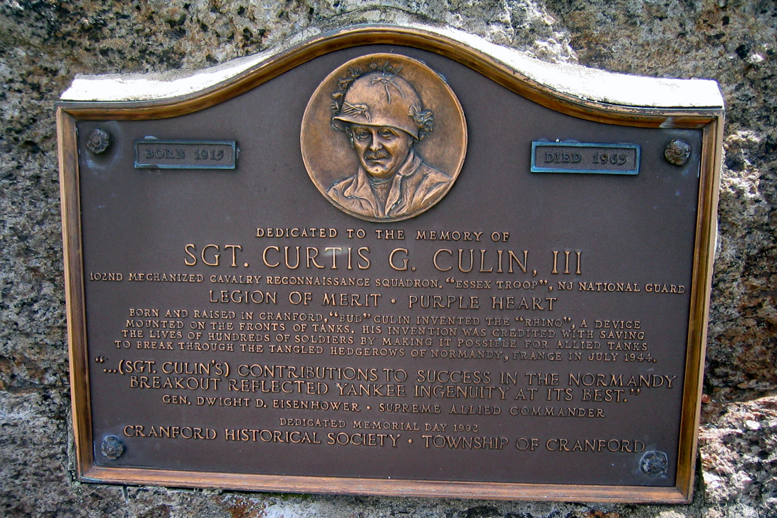 Culin, Curtis Grubb “Bud” and “Hedgerow Buster”. | WW2 Gravestone