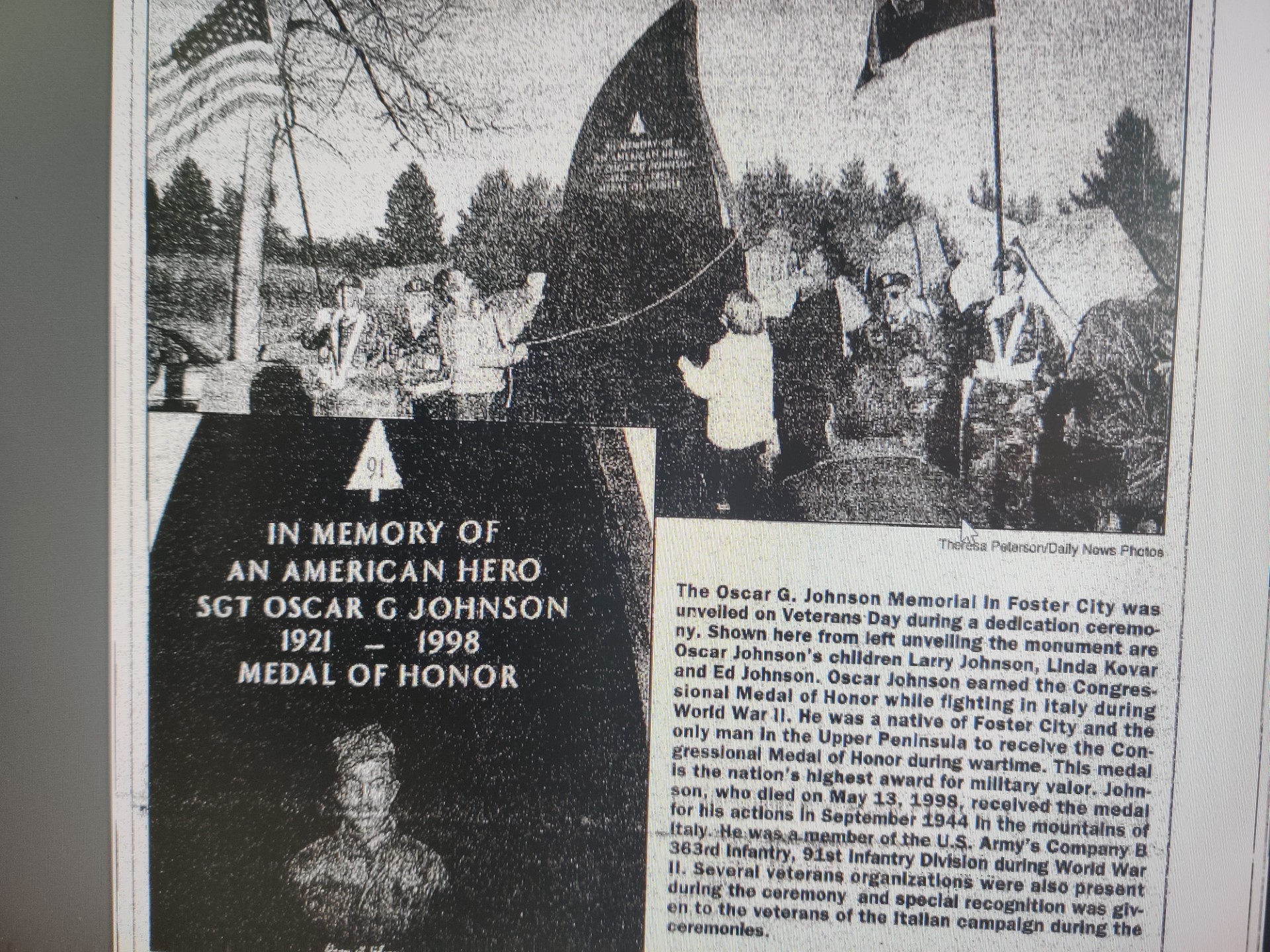 Johnson Jr. Oscar Godfrey. | WW2 Gravestone